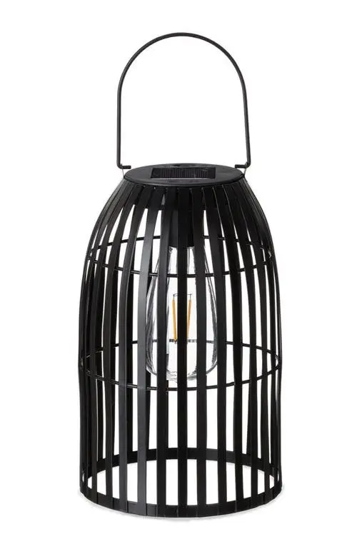 GLITZHOME Metal Woven Solar Powered Outdoor Hanging Lantern