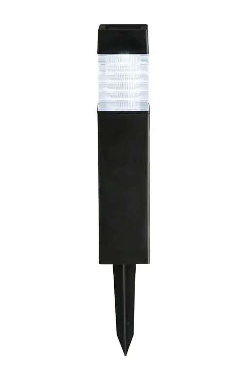 GLITZHOME Set Of 6 Solar Powered Transparent Texture Lens Pathway Stake Light