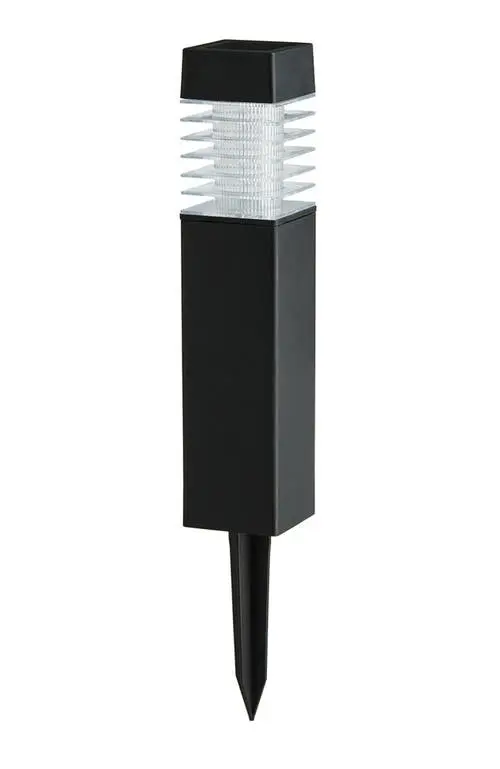 GLITZHOME Set Of 6 Solar Powered Transparent Texture Lens Pathway Stake Light