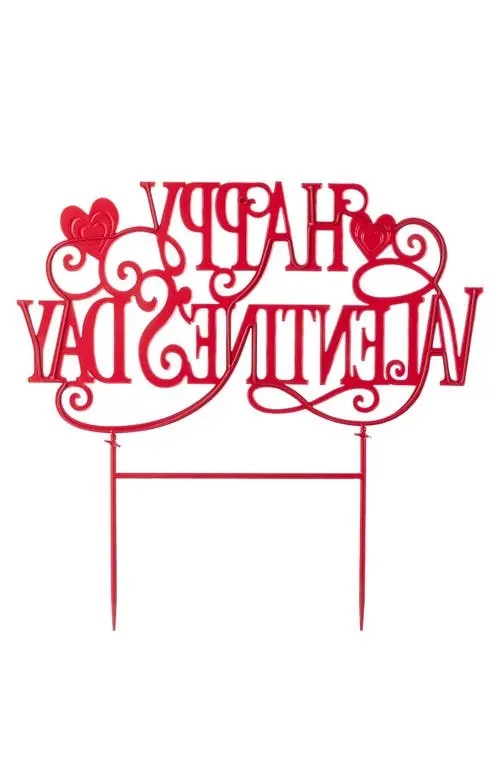GLITZHOME 23.25"h Metal Happy Valentine's Day Yard Stake