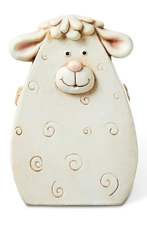 GLITZHOME 12.5"h Mgo Cute Sheep Statue Planter