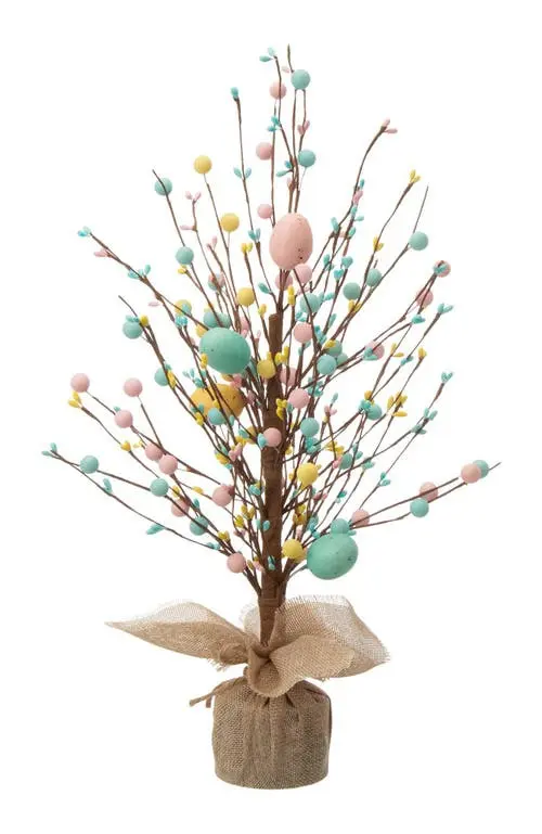 GLITZHOME 18"h Easter Egg Table Tree Decor - Blue