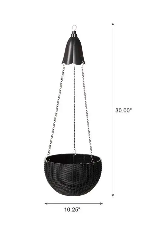 GLITZHOME Set Of 2 Solar Lighted Hanging Plastic Basket Planters