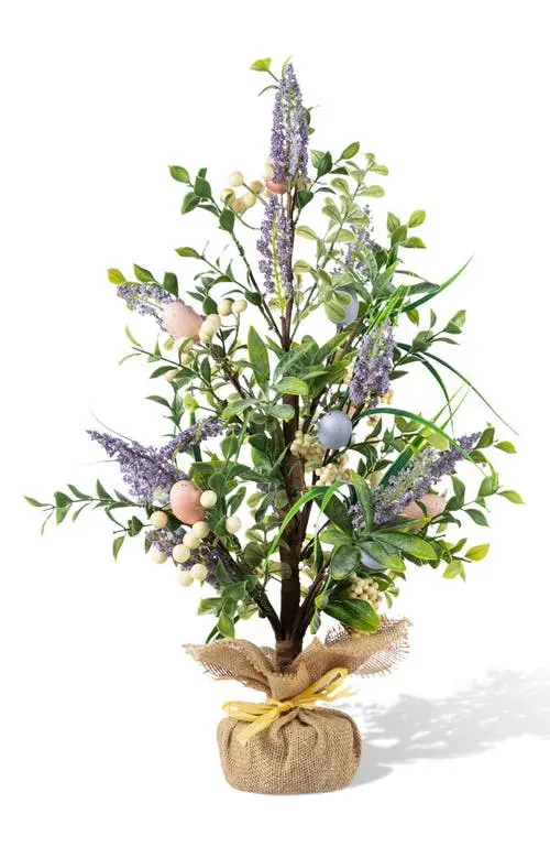 GLITZHOME 21"h Easter Egg & Lavender Table Tree Decor
