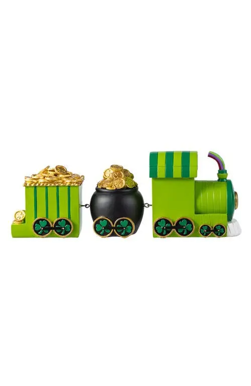GLITZHOME Set Of 3 St.patrick's Resin Leprechaun Train Table Decor