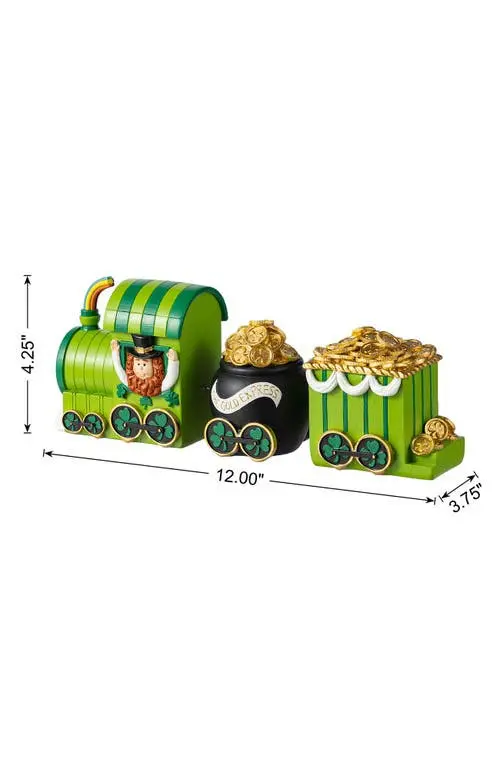 GLITZHOME Set Of 3 St.patrick's Resin Leprechaun Train Table Decor