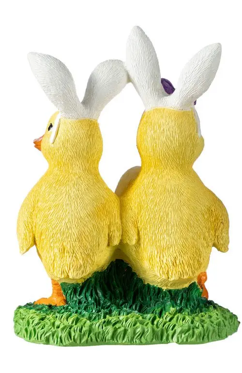 GLITZHOME Easter Resin Duck Family Table Decor