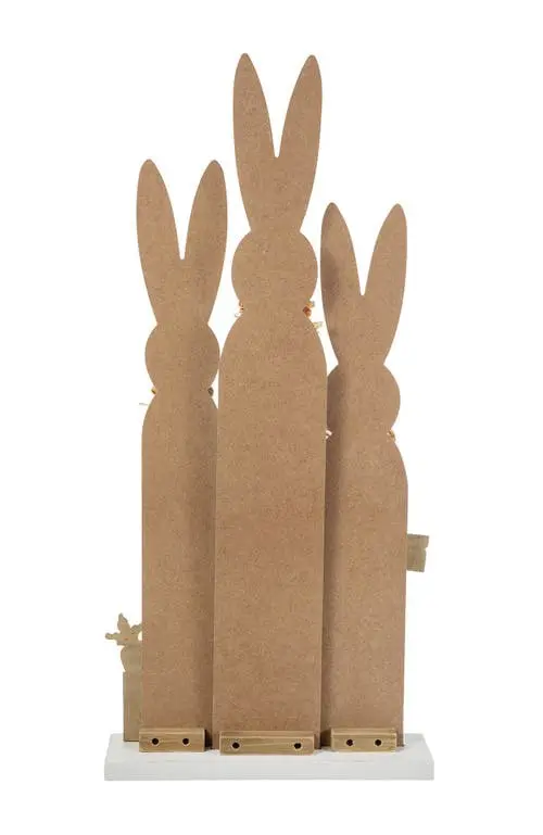 GLITZHOME Easter Wooden Bunny Family Porch Decor - Blue