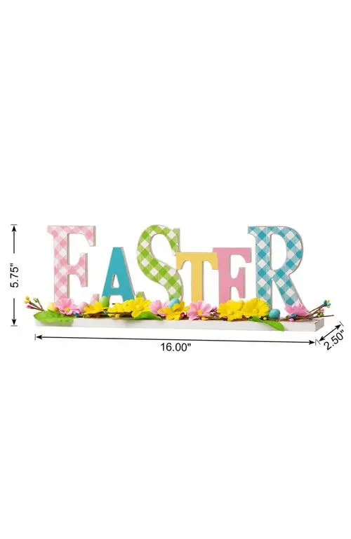 GLITZHOME Wooden Happy Easter Table Decor