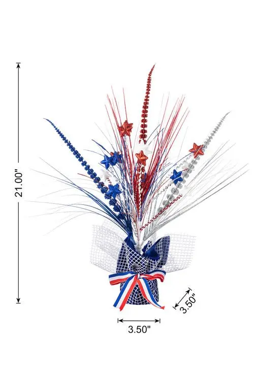 GLITZHOME 21"h Patriotic Americana Stars And Heather Table Tree