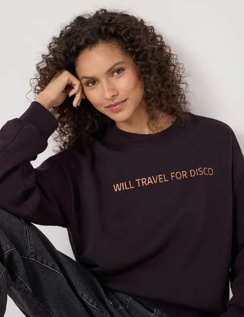 HUSH Disco Embroidery Cotton Sweatshirt
