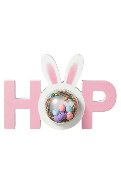 GLITZHOME 10"l Easter Wooden Hop Table Decor - Pink