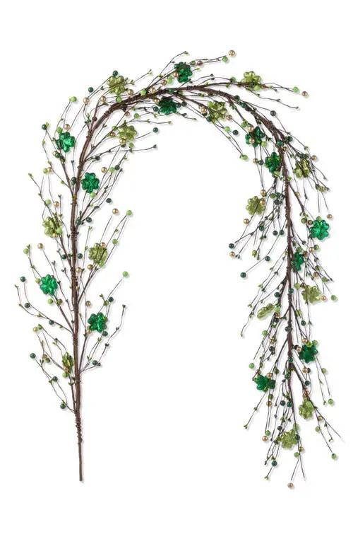 GLITZHOME 72"l St. Patrick's Shamrock Garland - Green