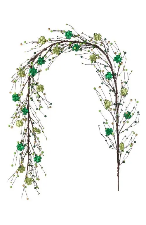 GLITZHOME 72"l St. Patrick's Shamrock Garland