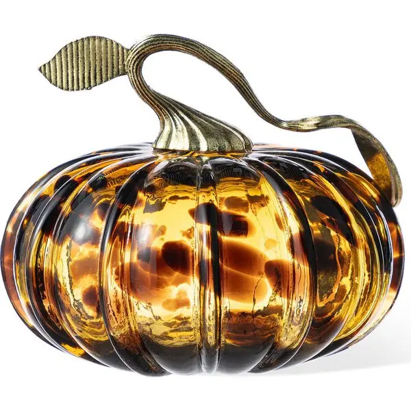 GLITZHOME Fall Multi-style Glass Pumpkins - Black