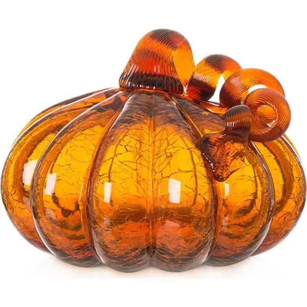 GLITZHOME Fall Multi-style Glass Pumpkins - Brown