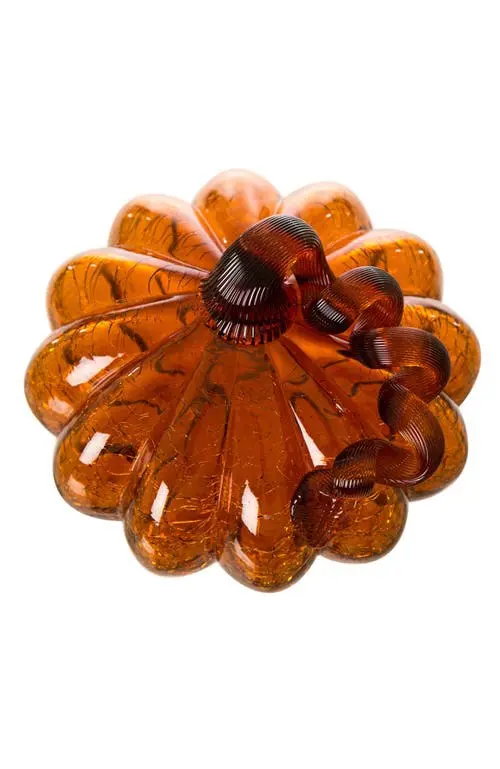 GLITZHOME Fall Multi-style Glass Pumpkins - Brown