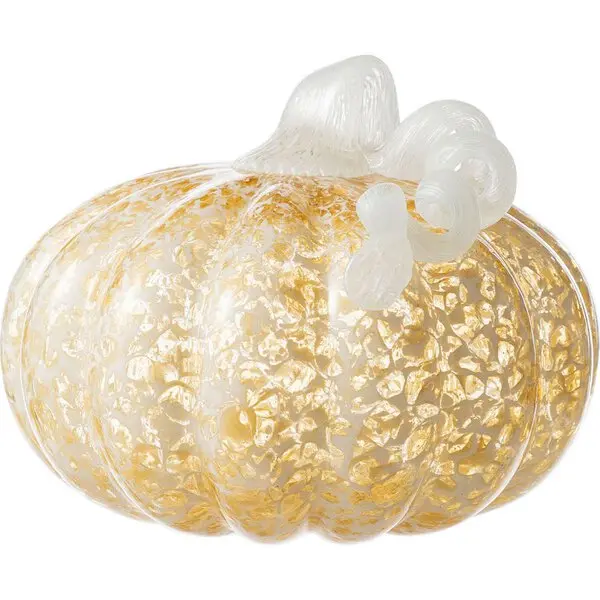 GLITZHOME Fall Multi-style Glass Pumpkins - Yellow
