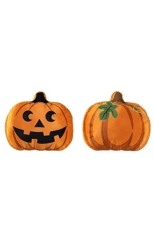 GLITZHOME Fall And Halloween Fabric Double Sided Pumpkin Pillow
