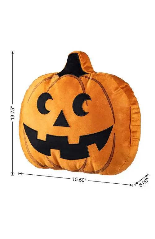 GLITZHOME Fall And Halloween Fabric Double Sided Pumpkin Pillow