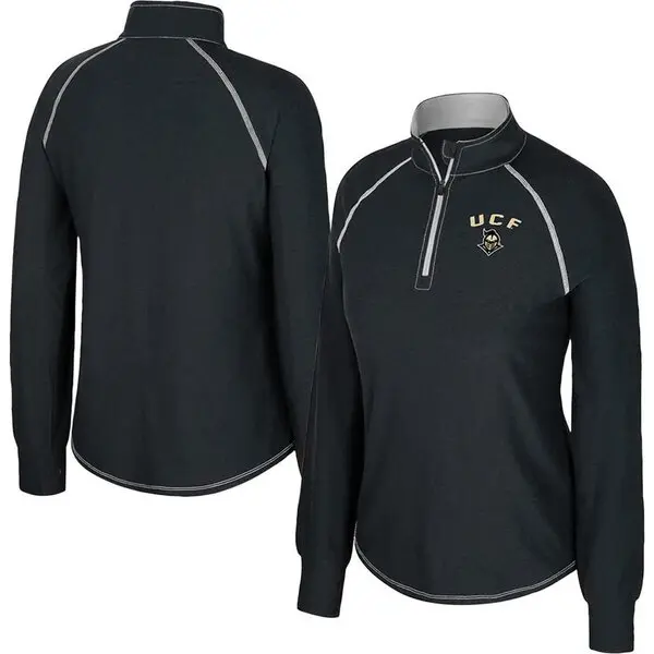 COLOSSEUM Ucf Knights Bikram Raglan Quarter-zip Top - Black