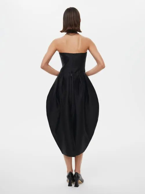 ALAS Silk Wool Blend Tulip Skirt - Black