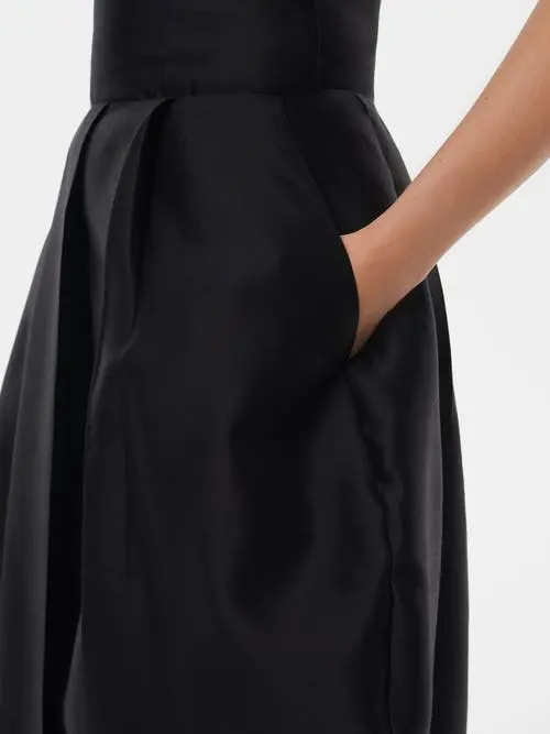 ALAS Silk Wool Blend Tulip Skirt - Black