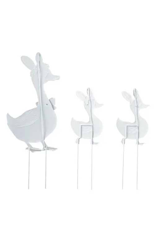 GLITZHOME Set Of 3 Easter Metal Duck Yard Stake