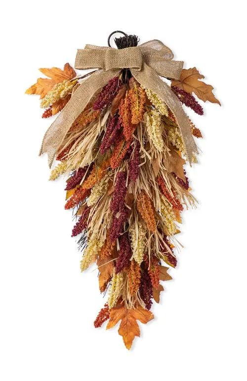 GLITZHOME Fall Multi-colored Sorghum Teardrop