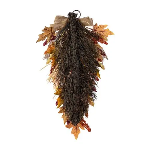 GLITZHOME Fall Multi-colored Sorghum Teardrop