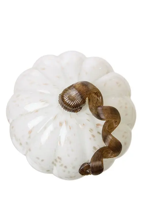 GLITZHOME 8.5"d Golden Glass Pumpkin