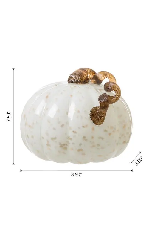 GLITZHOME 8.5"d Golden Glass Pumpkin