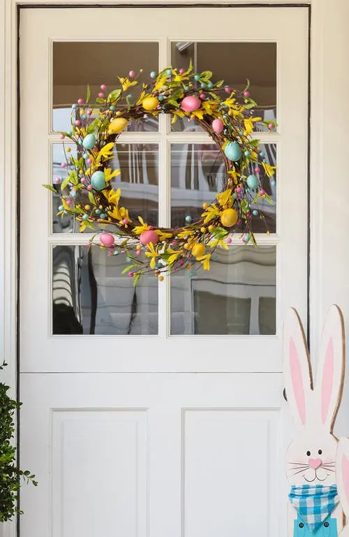 GLITZHOME 22"d Easter Egg Wreath
