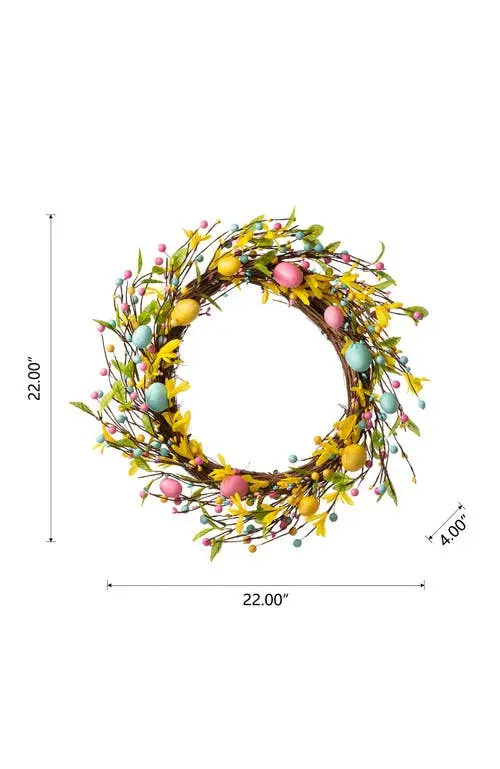 GLITZHOME 22"d Easter Egg Wreath