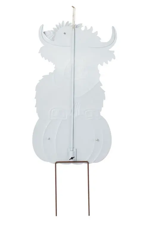 GLITZHOME Fall Metal Highland Cow Yard Stake Wall Decor
