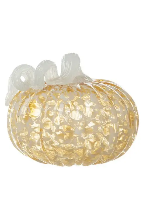 GLITZHOME Fall Round Glass Pumpkins - Yellow