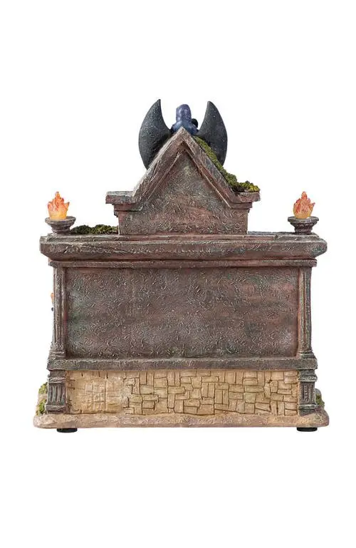 GLITZHOME 9.75"h Lighted Resin Halloween Haunted House Village
