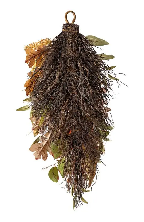 GLITZHOME 27"h Fall Pumpkin Leaf Teardrop