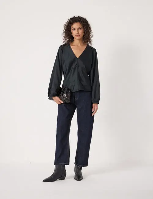HUSH Grace Long Sleeve Satin Top