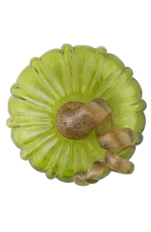GLITZHOME Crackle Glass Short Pumpkins - Green