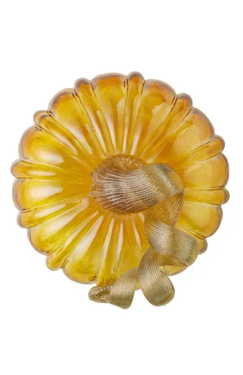 GLITZHOME Crackle Glass Short Pumpkins - Orange