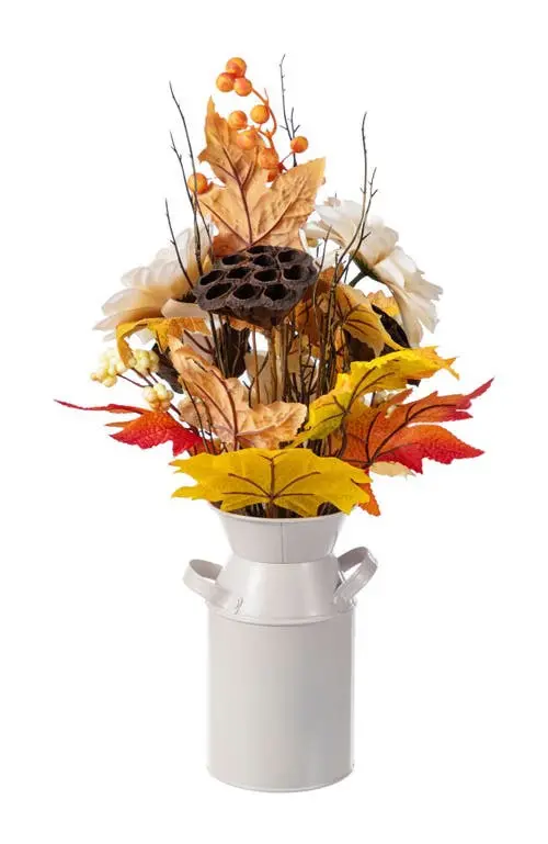 GLITZHOME 22"h Fall Dahlia Lotus Pod And Berry Centerpiece