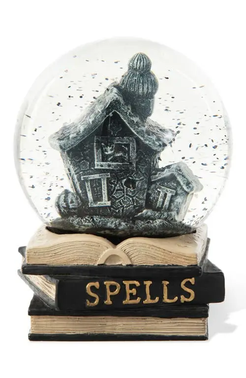 GLITZHOME 100mm Halloween Polyresin Haunted House Water Globe