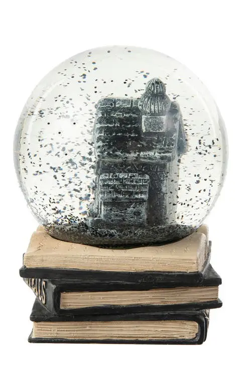 GLITZHOME 100mm Halloween Polyresin Haunted House Water Globe