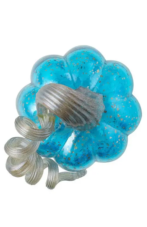 GLITZHOME Fall Multi-style Short Glass Pumpkins - Blue