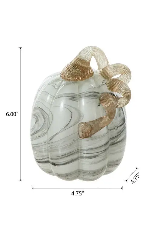 GLITZHOME Fall Multi-style Short Glass Pumpkins - Grey