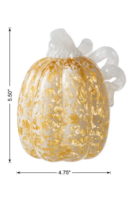 GLITZHOME Fall Multi-style Short Glass Pumpkins - Yellow