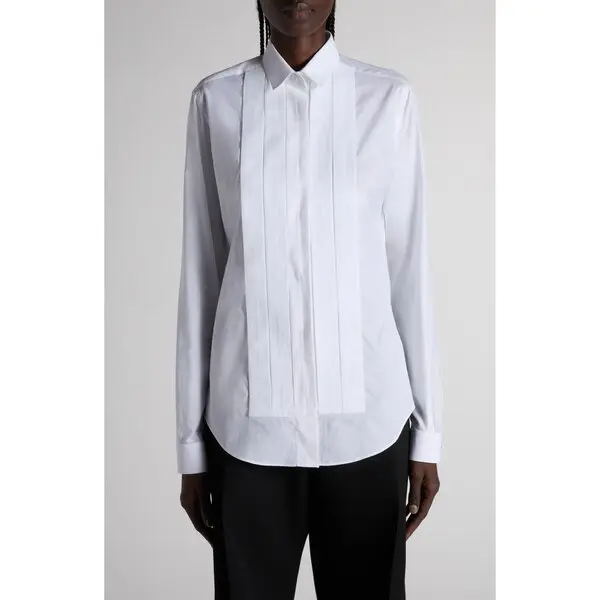 TOM FORD Pleated Bib Cotton Twill Shirt