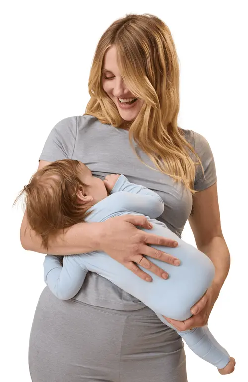 KINDRED BRAVELY The Sunday Maternity & Nursing Pajama Set - Grey Heather