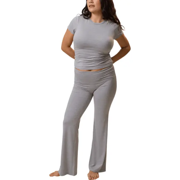 KINDRED BRAVELY The Sunday Maternity & Nursing Pajama Set - Grey Heather